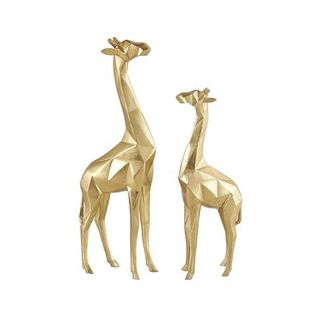 CosmoLiving by Cosmopolitan Deco 79 PS vergoldet Giraffe S/2 h-79939, Gold, 30,5 cm/38,1 cm