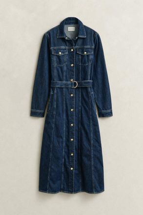 GANT Jeanskleid BELTED DENIM MIDI mit verstellbaren G&uuml;rtel