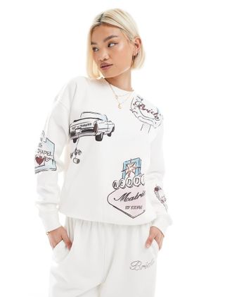 Six Stories Bridal Vegas - Sweat-shirt à motif - Ivoire-Blanc