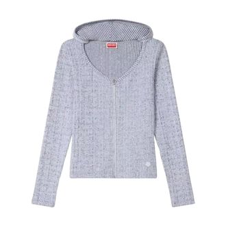 Kenzo Gestreifter Rei&szlig;verschluss-Hoodie - - Sweatshirts & Hoodies - Damen - Grau - M