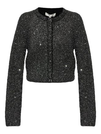 LoveShackFancy cardigan &agrave; design brod&eacute; de sequins - Noir