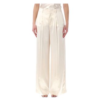 Alberta Ferretti Femme, Pantalons, Blanc, Taille: 38 FR Pantalon large