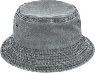 TOSKATOK Chapeau bob en pur coton délavé avec protection UV et respirant pour la plage, les vacances, les voyages, gris, L