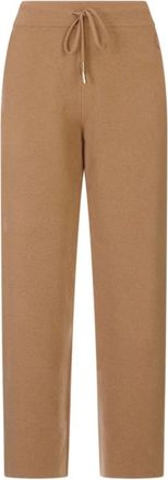 Moncler Femme, Pantalons, Brun, Taille: 38 FR Cropped Wool-Cashmere Joggers
