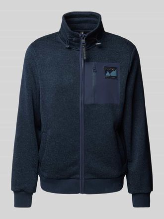 Tom Tailor Regular Fit Strickjacke mit Fleece-Futter und Label-Patch