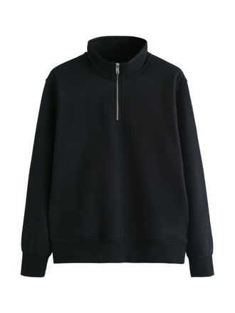 Next Herren Jersey-Sweatshirt mit Reißverschlusskragen Schwarz 5XL