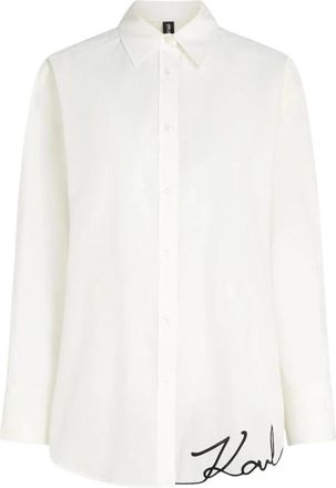Karl Lagerfeld Femme, Blouses et Chemises, Blanc, Taille: 38 FR Oversized Beachshirt