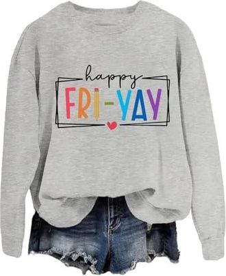 Generic Sweat-shirt pour femme avec imprim&eacute; graphique britannique - Haut surdimensionn&eacute; &agrave; col rond - Manches longues - Automne - Hiver - D&eacute;contract&eacute; - Confort