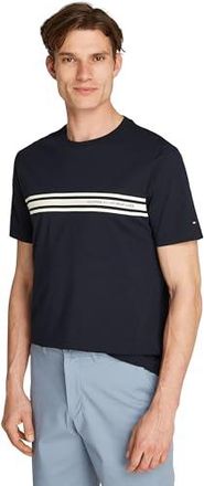 Tommy Hilfiger T-Shirt Manches Courtes Homme Central Chest Stripe Coton, Bleu (Desert Sky), 3XL