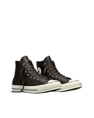 Converse Mens Sneakers Chuck 70 Mudguard-Egret-Black Leather Trainers Mudguard/egret/black