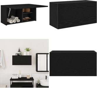 vidaXL Bad-Wandschrank Schwarz 60x25x30 cm Holzwerkstoff - Vidaxl