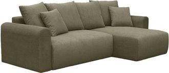 Sweeek Canapé dangle convertible réversible 3 places velours côtelé avec coffre de rangement - Almo Velours côtelé Kaki