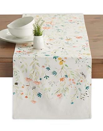 Maison d'Hermine Colmar Chemin de table 100 % coton,Style rustique,Pour la maison, la cuisine, la salle &agrave; manger, les cocktails, les d&icirc;ners de famille, les mariages, l