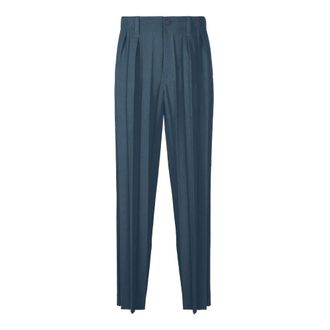 Issey Miyake Homme, Pantalons, Bleu, Taille: M Pliss&egrave; Pants