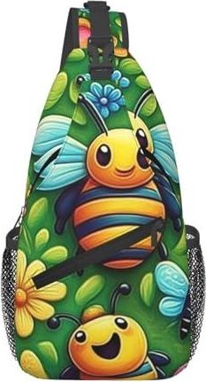 Generic Sac &agrave; dos &agrave; bandouli&egrave;re color&eacute; avec abeilles, coccinelles, papillons - Sac &agrave; dos de voyage pour homme - Sac &agrave; dos de randonn&eacute;e