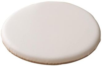 Generic Abnehmbare Runde Stuhlkissen Memory-Schaum-Stuhlpolster,Rutschfestes Rund Sitzkissen Aus Leder,Geeignet for B&uuml;ro, Wohnzimmer, Esszimmer(Ivory White,38