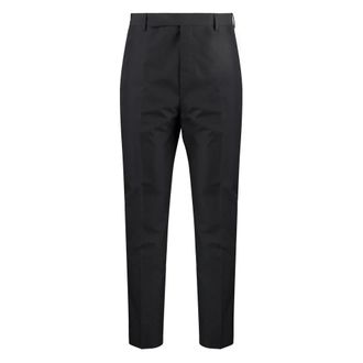 Prada Slim-fit Baumwollmischung Hose mit Satindetails - - Trousers - Herren - Schwarzk - M