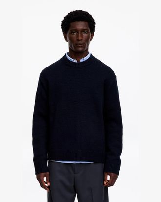 Arket Pullover Aus Schwerem Wollstrick -Blau