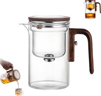 Generic Glass Pot, Magnetic Tea Pot with Infusers, One-Click Tea Drinking Pots with Filter, Easy Separation, Water Separation Glass Teapot for Loose Teas & Bl