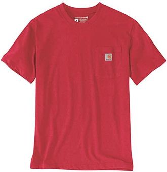 Carhartt Work in Progress T-shirt de travail décontracté pour homme, Fire Red Heather, XS