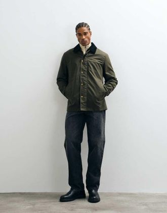 Selected Halley Stevensons veste barn cir&eacute;e vert fonc&eacute;