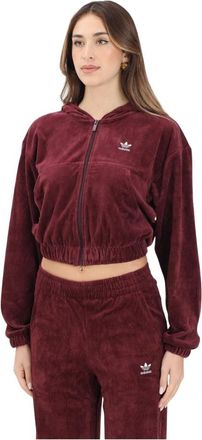 adidas Femme, Sweatshirts et sweats &agrave; capuche, Rouge, Taille: 40 FR Essentials Chenile Track Top