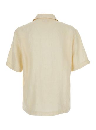 C.P. Company Mens Shirt Linen With Logo, Beige