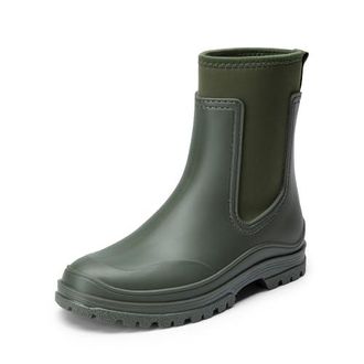 Dream Pairs Bottes de Pluie pour Femmes Imperm&eacute;able Bottines Polyvalentes et Pratiques SDRB2406W-E,Size 40,Vert Fonc&eacute;,SDRB2406W-E