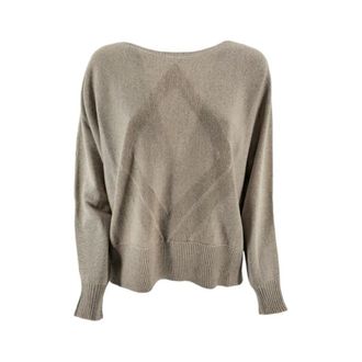 D.exterior Lurex Sand Pullover - - Knitwear - Damen - Braun - XL