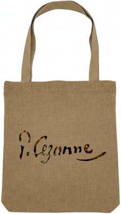 Fabulous Sac Shopping Tote Bag Aspect Lin - Cezanne Signature Impressionisme Peinture C&eacute;l&egrave;bre 1900 - Sac de Courses Toile Epaisse 360g Beige Naturel Cabas Port