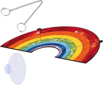 Lioobo Regenbogen Acryl Wandanh&auml;nger Bunte Fenster und Verandadekoration aus Bruchfestem Material Dekorativer Sonnenf&auml;nger f&uuml;r Garten Balkon und Party