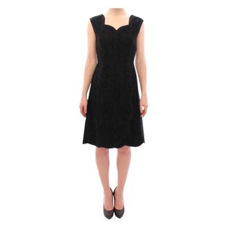 Dolce & Gabbana Schwarzes Blumen Spitzen Sicily Laufsteg Kleid - - Dresses - Damen - Schwarzk - S