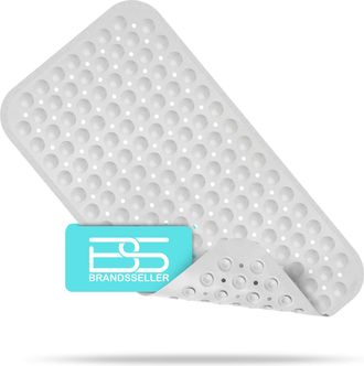 Brandsseller Badewannenmatte 70x38 cm Badewanneneinlage Duschmatte mit Noppen Hellgrau Melange