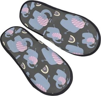 Generic Pantoufles &agrave; Hiver Motif d&eacute;l&eacute;phant mignon de dessin anim&eacute; Antid&eacute;rapant Chaussons pour Homme Respirant &eacute;l&eacute;gant Chausson Maison Maison Ext&eacute;rieur M