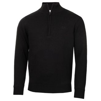 Calvin Klein Herren gef&uuml;ttert Chunky 1/2 Zip Sweater - Schwarz/Schwarz - XXXL