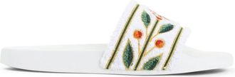 Casablanca Homme, Chaussures, Blanc, Taille: 42 EU Embroidered Terry Sandales Asp26Fw03001M