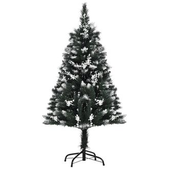 HOMCOM K&uuml;nstlicher Weihnachtsbaum 1,2 m Christbaum Schnee getaucht Design Tannenbaum 222 &Auml;ste flammhemmend PVC Dunkelgr&uuml;n &Oslash;60 x 120 cm