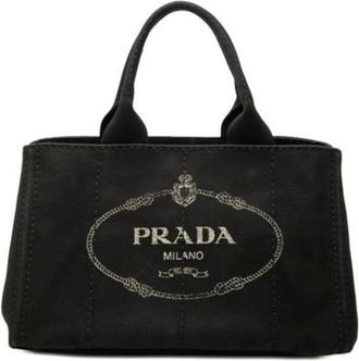 Prada Pre-owned Vintage Canvas Tote Bag - Femme - Pre-owned - Noir - Taille: ONE Size