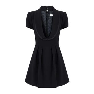 Elisabetta Franchi Minikleid aus leichtem Cr&ecirc;pe und Satin - - Dresses - Damen - Schwarzk - M