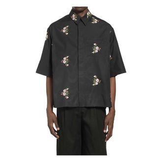 Simone Rocha Homme, Chemises, Noir, Taille: M Boxy Pen Pocket Shirt