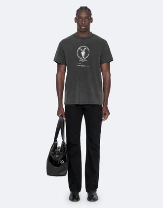 AllSaints T-shirt &agrave; manches courtes Tier Hale col rond noir d&eacute;lav&eacute;