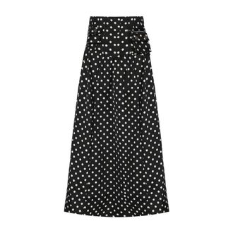 Ganni Gepunkteter Satin-Korsettrock - - Skirts - Damen - Schwarzk - M