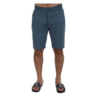 Dolce & Gabbana Homme, Shorts, Bleu, Taille: S Bermuda Casual en Coton Bleu