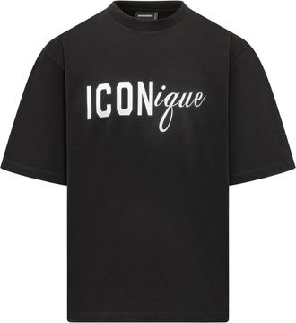 Dsquared2 Homme, Tops, Noir, Taille: L Iconique Loose Fit Tee