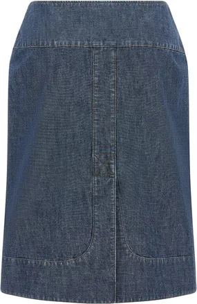 Fendi Womens Blue Cotton Midi Skirt