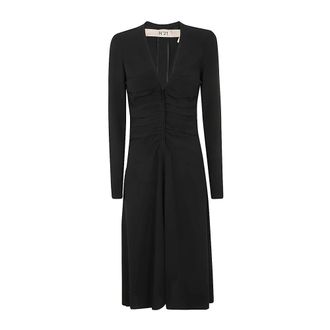 N&deg;21 Schwarzes Midi-Kleid Eleganter Stil - - Dresses - Damen - Schwarzk - 2XS