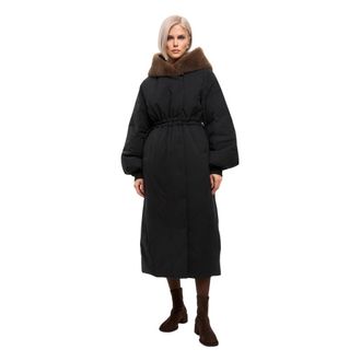 Cesare Gaspari Wintermantel mit Kapuze - - Coats - Damen - Schwarzk - S