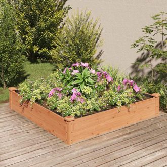 vidaXL Vidaxl - Hochbeet mit Einsatz Braun 120x120x25 cm Massivholz Tanne