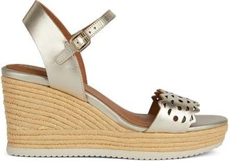 Geox Sandales compens&eacute;es pour femme D Ponza A Wedge - Dor&eacute; - Taille 39 EU, Dor&eacute;, 39 EU