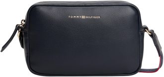 Tommy Hilfiger Damen Th Logotape Camera Bag Aw0aw17689 Crossover, Blue (Space Blue)